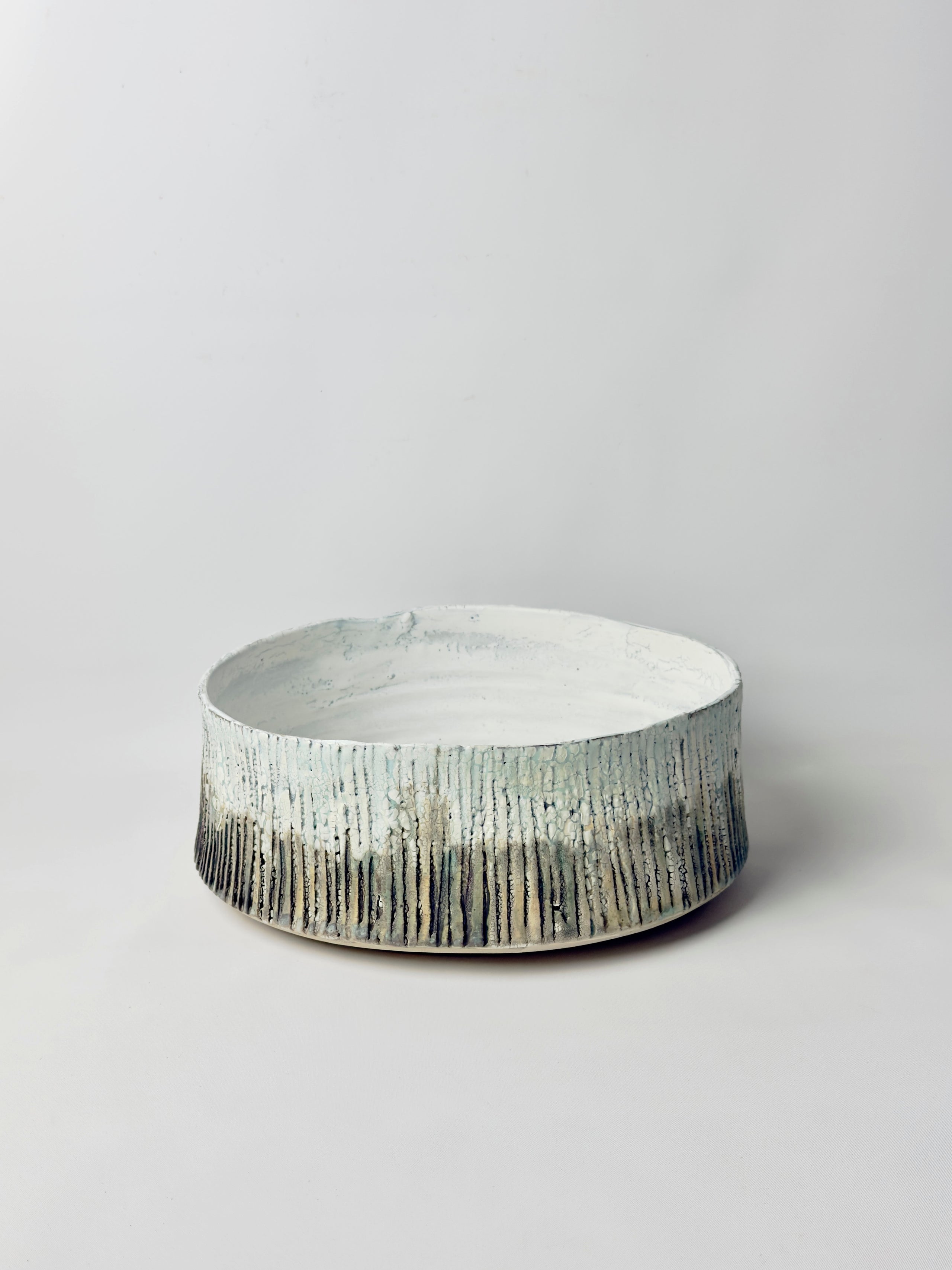 Pale Green and White Landscape Serving Bowl | Ani Kasten Ceramics